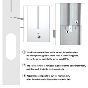 gulrear Sliding Door Air Conditioner Kit with Dual Hose Adjustable Length from 25" to 95" Suitable for 5.9" diameter Exhaust and intake Dual Hose Portable AC Sliding Glass Door Vent Kit