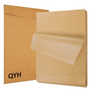 qyh 100 pcs parchment paper sheets for baking, 8x12 inches unbleached, precut parchment paper for baking cookies, frying, air fryer, cooking, grilling rack, oven