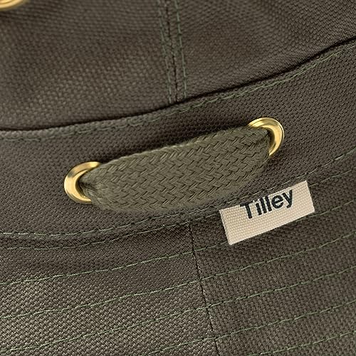 Tilley Womens Iconic T1 Bucket Hat, Olive, 7 1/2 US