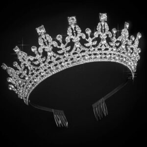 cocide queen tiaras and crown with comb for women silver crystal headband rhinestones princess hairpiece for girls wedding hair accessories for bridesmaids bridal prom halloween costume cosplay gifts