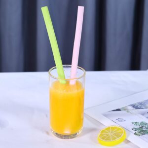 Reusable Silicone Drinking Straws Openable & Washable Silicone Straws Easy to Clean,Straight Smoothie Straws Reusable BPA Free Food Grade Eco-Friendly Straw Cold and Hot Compatible 4 Pcs