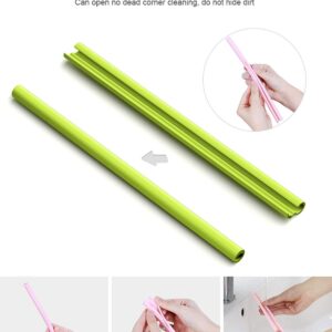 Reusable Silicone Drinking Straws Openable & Washable Silicone Straws Easy to Clean,Straight Smoothie Straws Reusable BPA Free Food Grade Eco-Friendly Straw Cold and Hot Compatible 4 Pcs