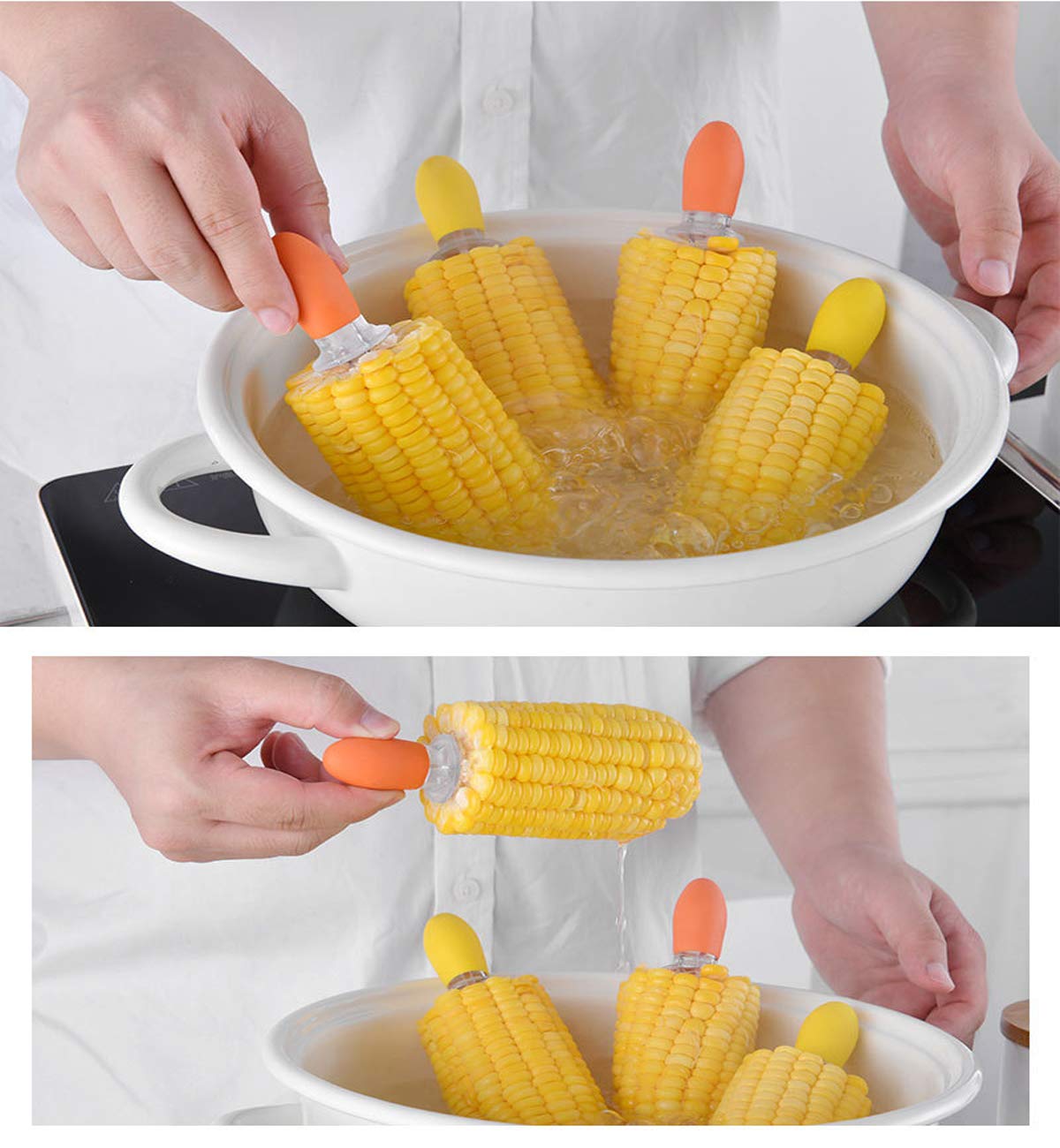 Gircss Stainless Steel Corn Holders - Corn on The Cob Skewers for BBQ Twin Prong Sweetcorn Holders Home Cooking Fork,Corn Cob Holders 8 Pack