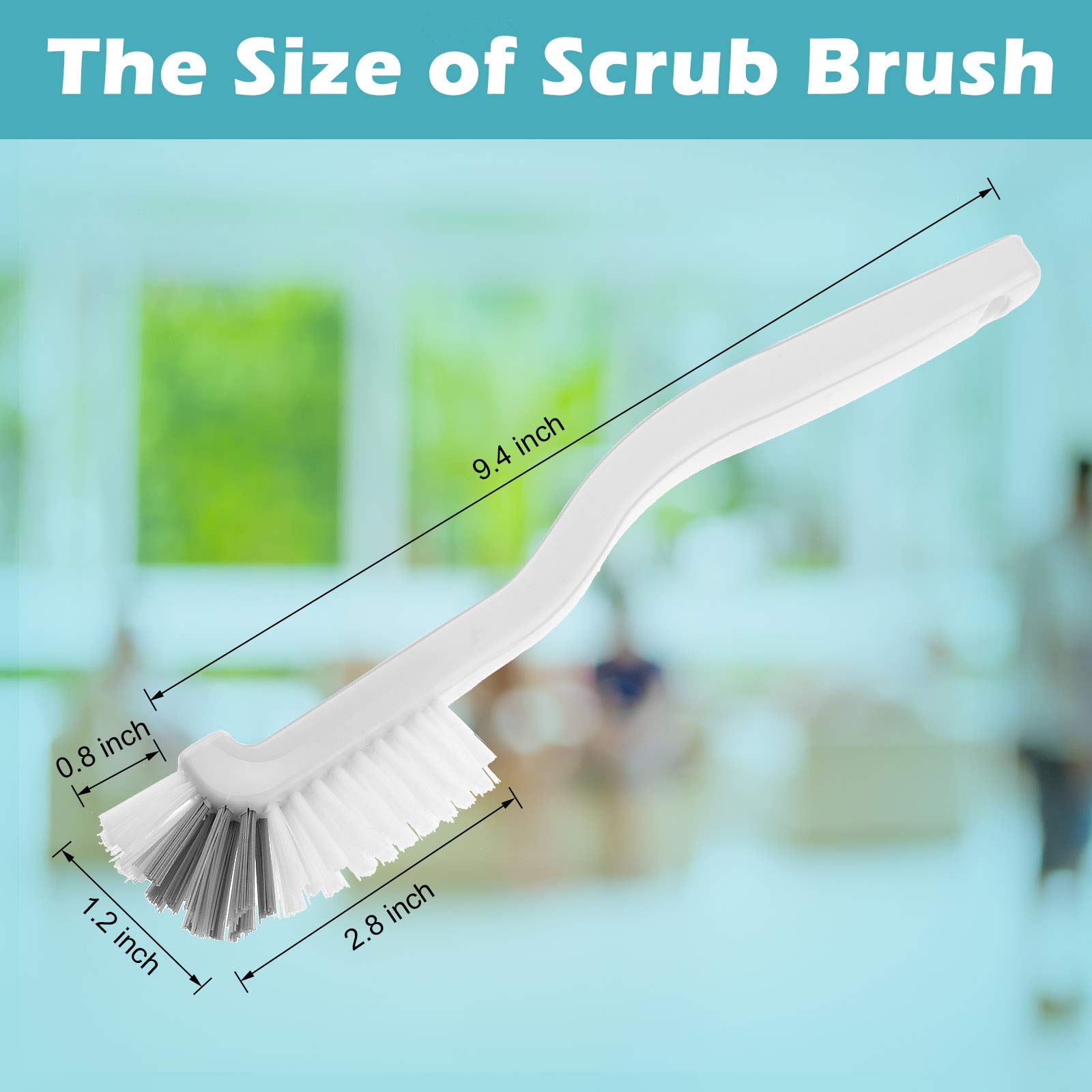 5 Piece Cleaning Dish Scrub Brush Kitchen Sink Bathroom Brushes, Household Pot Pan Dishwasher Edge Corners Grout Deep Cleaning Brush with Stiff Bristles (White and Black)