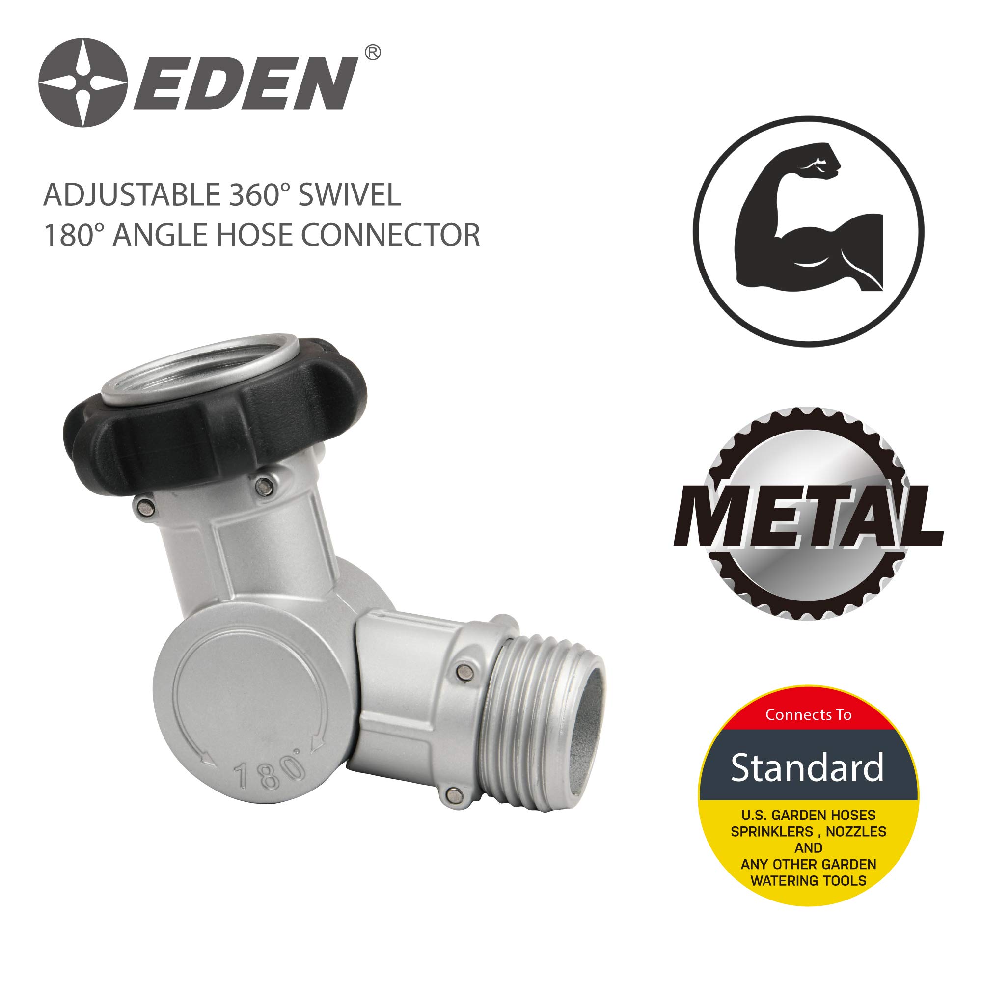 Eden 20051 Adjustable 180° & 360° Metal Swivel Connector