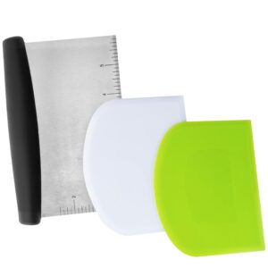 luter dough scraper plastic pastry cutter bowl scrapers dough bread cutters pizza cutter bench scraper (green+white+silver)