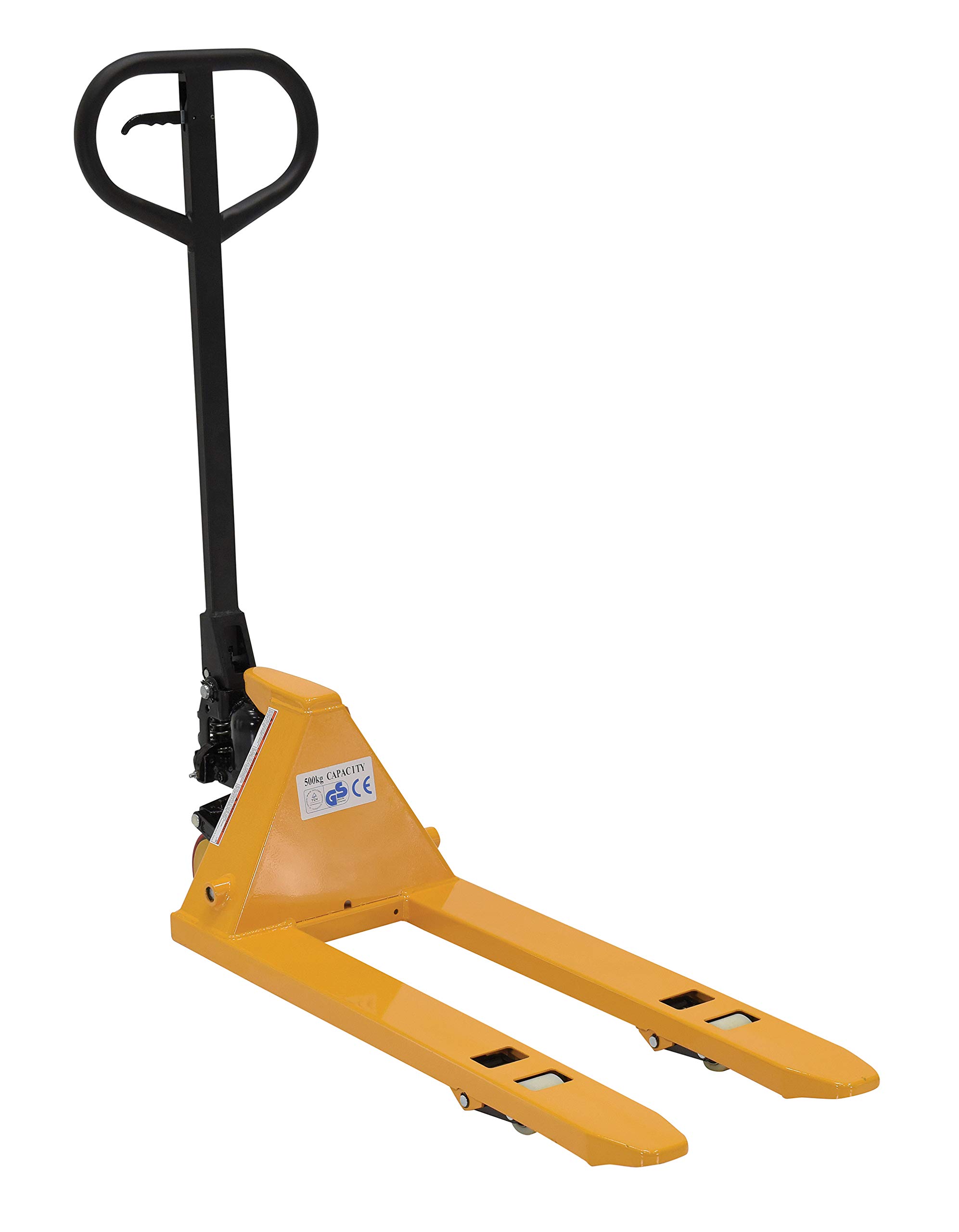 Vestil PM1-1532-MINI Steel Mini Hand Pallet Truck 45 in. x 15 in. x 45 in. 1100 Lb. Capacity Yellow