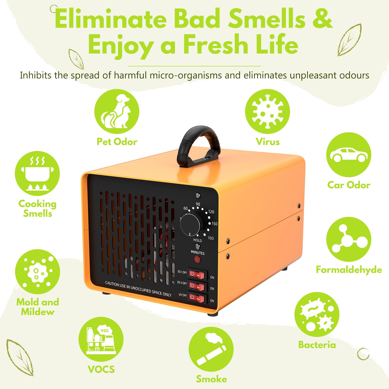 Upgraded Ozone Machine 50,000mg/h Powerful Ozone Generator Odor Removal for Industrial Commercial