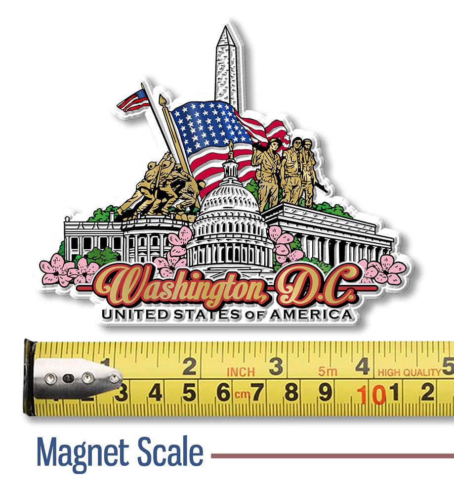 Washington, D.C. Magnet by Classic Magnets, Collectible Souvenirs Made in The USA, 4.4" x 3.6"