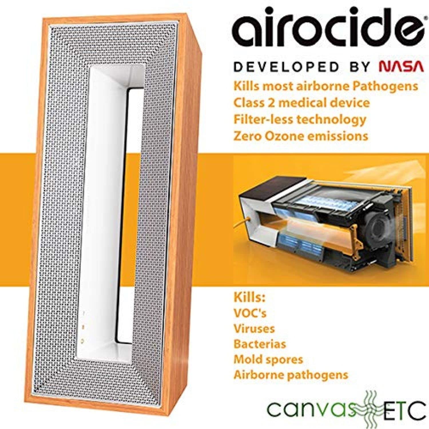 Airocide APS-300 - Air Purifier, Air Disinfection - Home Air Sanitizing System - Up To 500 sq. ft.