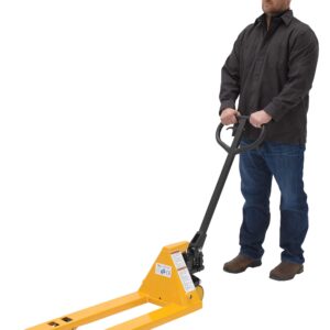 Vestil PM1-1532-MINI Steel Mini Hand Pallet Truck 45 in. x 15 in. x 45 in. 1100 Lb. Capacity Yellow