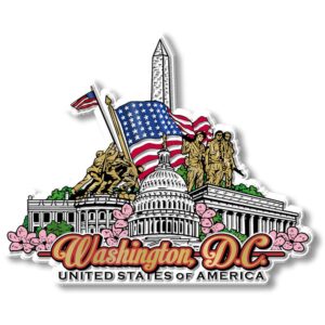 washington, d.c. magnet by classic magnets, collectible souvenirs made in the usa, 4.4" x 3.6"