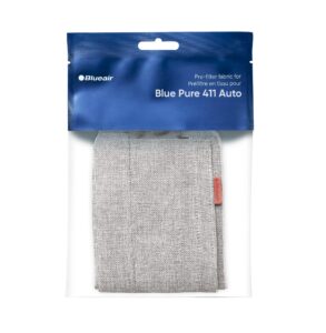 blueair blue pure 411 auto light gray pre-filter, washable fabric traps pollen, pet hair & dust, winter reed