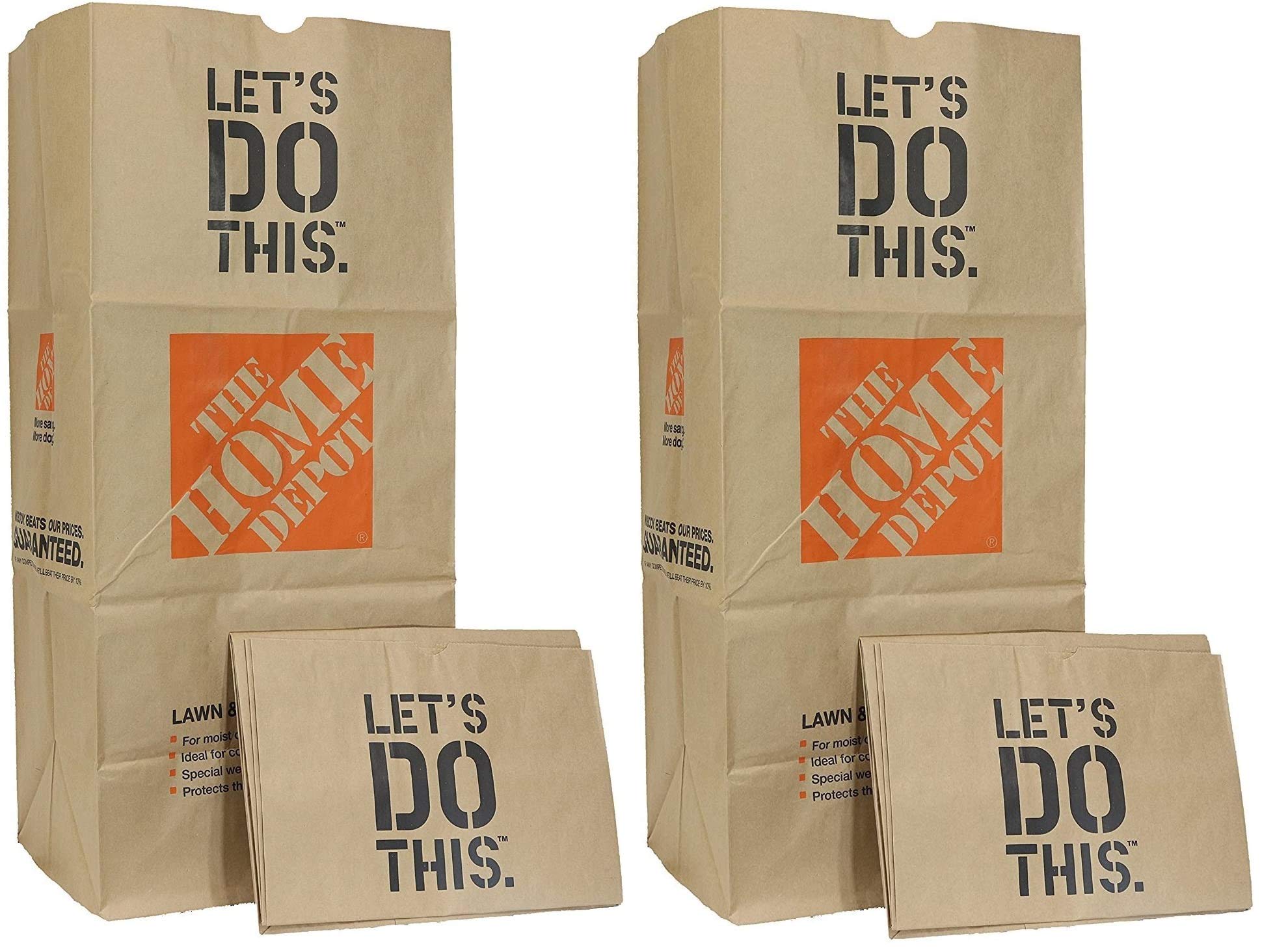 Home Depot Heavy Duty Brown Paper 30 Gallon Lawn and Refuse Bags for Home and Garden (30 Lawn Bags)