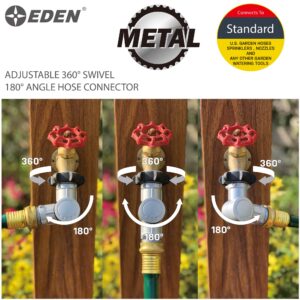 Eden 20051 Adjustable 180° & 360° Metal Swivel Connector