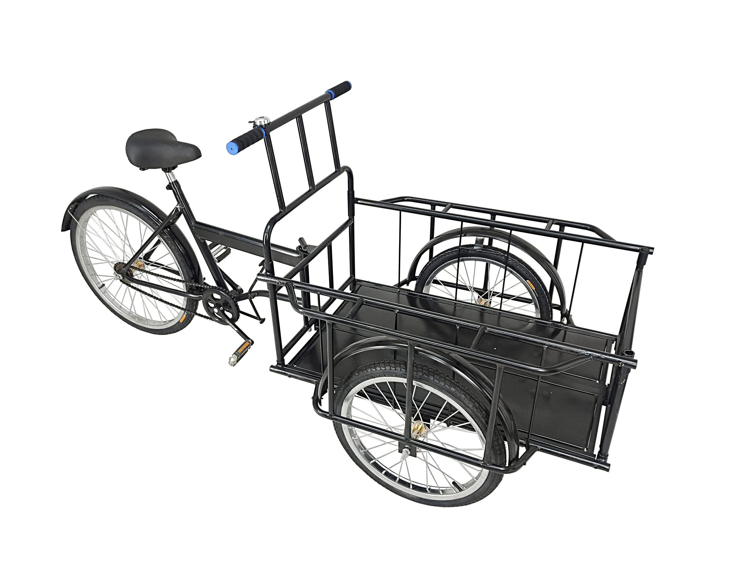 FixtureDisplays® 24" Tire Black Tricyle Vending Cart Ice-Cream Wagon Flower Cart Kiosk Farmers Market Booth Collapsable 10052-NF