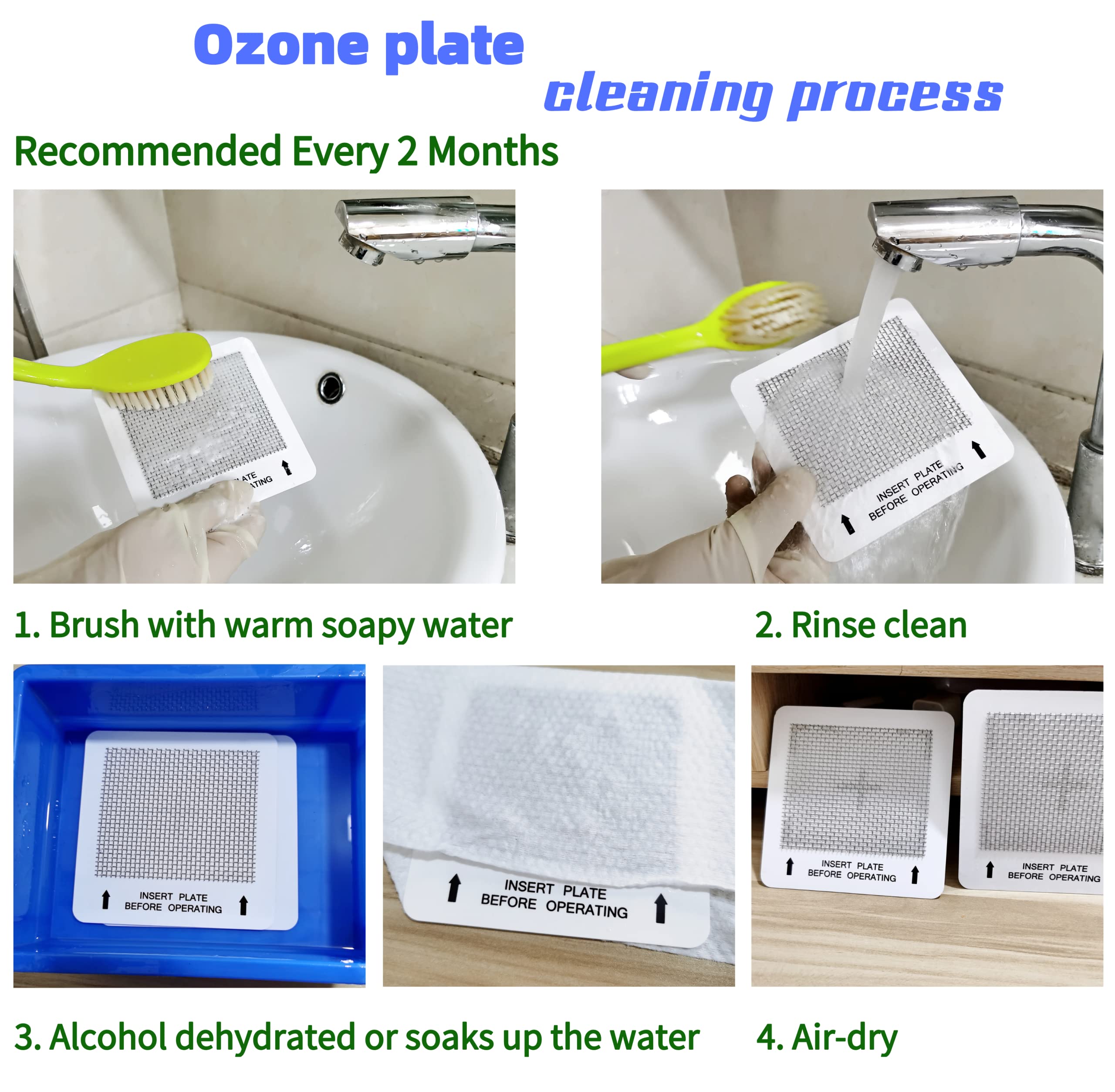 Universal Ceramic Ozone Plates for Mammoth and Other Generic Ozone Generators Washable Purification Air Purifier, 4.5" x 4.5" Inches Replacement Ozone Plates (2 Pack)…