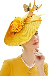 babeyond tea party fascinator hat for women kentucky headwear derby pillbox wide brim church hat for cocktail wedding