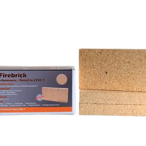 HY-C HTFB-R3 Medium-Duty Firebricks, 9" x 4-1/2" x 1-1/4", 3 per Box, Light Brown