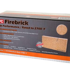 HY-C HTFB-R3 Medium-Duty Firebricks, 9" x 4-1/2" x 1-1/4", 3 per Box, Light Brown