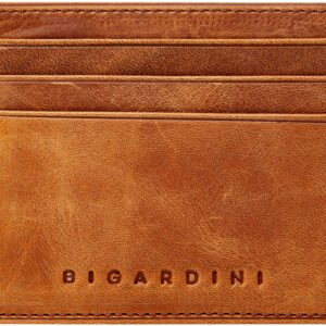 Bigardini Slim Minimalist Leather Card Wallet For Men & Women - RFID Blocking Leather Card Holder Wallets (Brown)