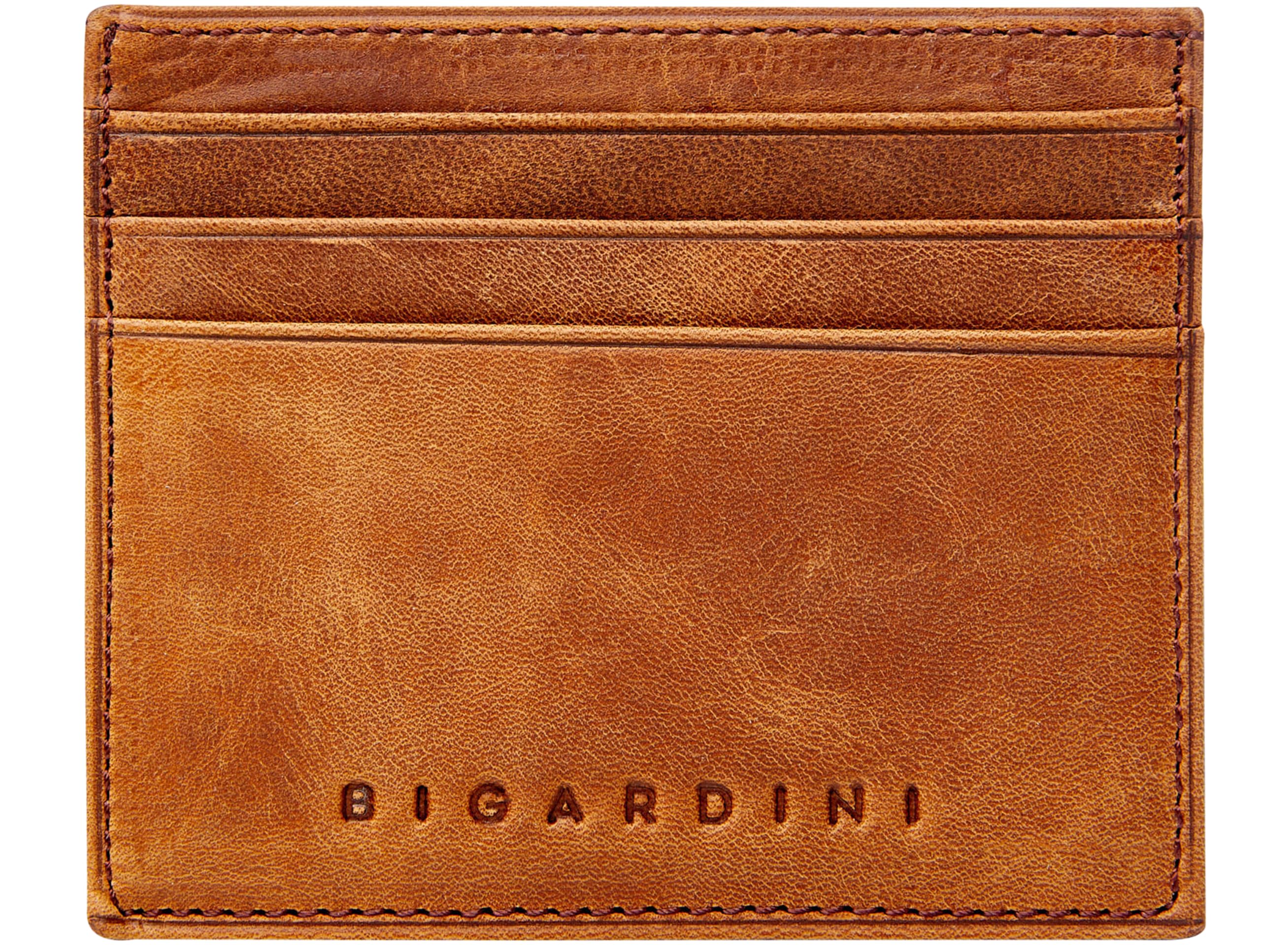 Bigardini Slim Minimalist Leather Card Wallet For Men & Women - RFID Blocking Leather Card Holder Wallets (Brown)