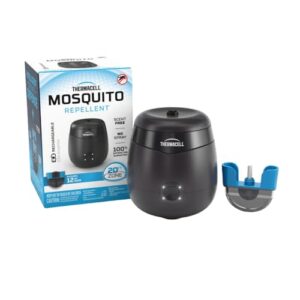 thermacell patio shield e55 mosquito repellent e-series rechargeable repeller; 20' mosquito protection zone; includes 12-hour repellent refill; no spray, flame or scent; bug spray alternative