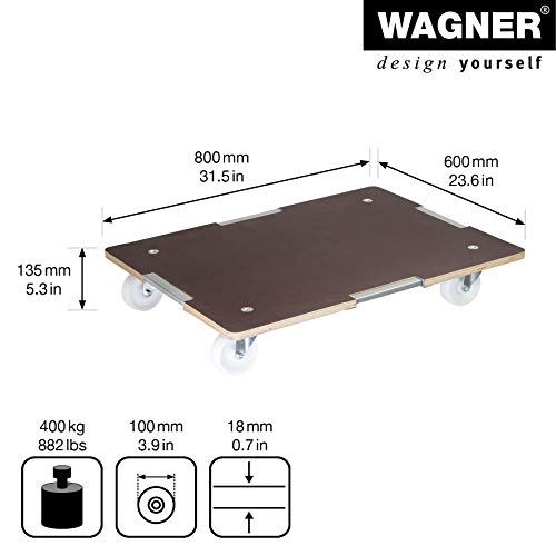 WAGNER, Brown/Silver, (L) 80 x (B) 60 x (H) 13,5 cm