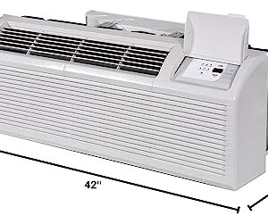 Klimaire PTAC 15,000 BTU Air Conditioner Heat Pump R-32 with Remote Control & 3.5 kW Electric Heater -230V