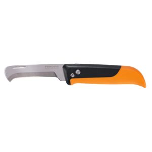 fiskars folding knife for produce harvesting, foldable gardening hand tool with ergonomic design