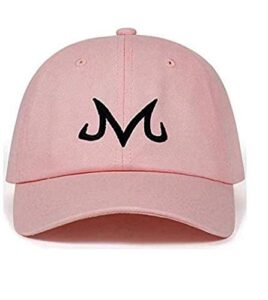 zj m embroidered dad hat majin buu dad hat snapback cap cotton washed baseball cap for men women hip hop dad hat golf caps (pink)