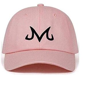 ZJ M Embroidered Dad Hat Majin Buu Dad Hat Snapback Cap Cotton Washed Baseball Cap for Men Women Hip Hop Dad Hat Golf caps (Pink)