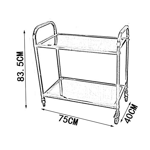 MTYLX Trolley,Cart,Household Multi-Layer Trolleys,Cart Service Restaurant Garage Steel Handle Pushbar Arcuate Handle Multifunction Easy to Move, 3 Sizes,Gray,75X40X83.5Cm