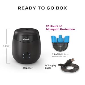 Thermacell Patio Shield E55 Mosquito Repellent E-Series Rechargeable Repeller; 20' Mosquito Protection Zone; Includes 12-Hour Repellent Refill; No Spray, Flame or Scent; Bug Spray Alternative