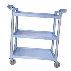 mtylx trolley,cart,household multi-layer trolleys,cart restaurant warehouse 3 layers plus thick with pulley aluminum tube support easy to assemble, 2 sizes,blue,86x42x91cm