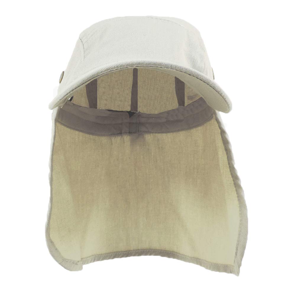 Foreign Legion Style Sun Flap Hat Beige Stone