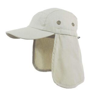 foreign legion style sun flap hat beige stone