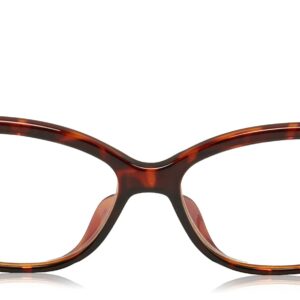 Kate Spade New York Women's Milena Blue Light Reading Glasses Cat Eye, Dark Havana/Demo Lens, 55mm, 15mm + 2