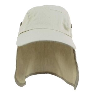 Foreign Legion Style Sun Flap Hat Beige Stone