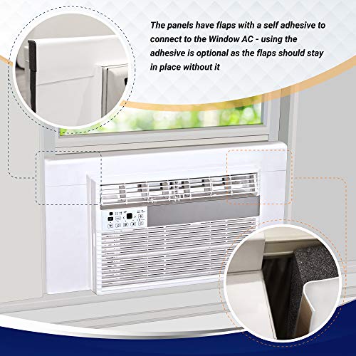 Breeze Stop Surround Insulation Side Panels White for Window AC Unit Indoor Air Conditioner Cover for Winter and Summer