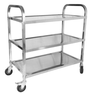 ygcbl multifunction serving portable hand trucks,cart service restaurant garage heavy gauge stainless steel side handles design easy to move, 3 sizes,kitchen,silver,95x50x95cm