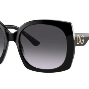 Dolce & Gabbana Women's Round Fashion Sunglasses, Black/Light Grey Gradient Black, One Size