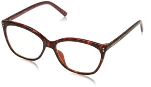 kate spade new york women's milena blue light reading glasses cat eye, dark havana/demo lens, 55mm, 15mm + 2