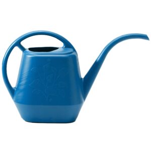 bloem aqua rite watering can: 56 oz - classic blue - large capacity, extra long spout, durable plastic, one piece construction, for indoor & outdoor use, gardening