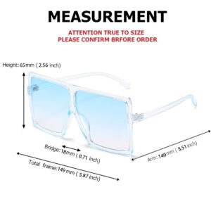 ENSARJOE Square Oversized Sunglasses for Women Men Flat Top Fashion ShadesUV Protection