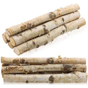 uplama 6pack small birch logs for fireplace unfinished wood crafts diy home decorative burning,fireplace log set (0.78''-1.18'' dia. x 12" long)