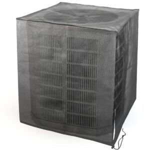 luxiv full mesh central air conditioner cover, all seasons mesh air conditioner leaf guard ac cover for outdoor central ac (27.5 x 27.5 x 31.5)