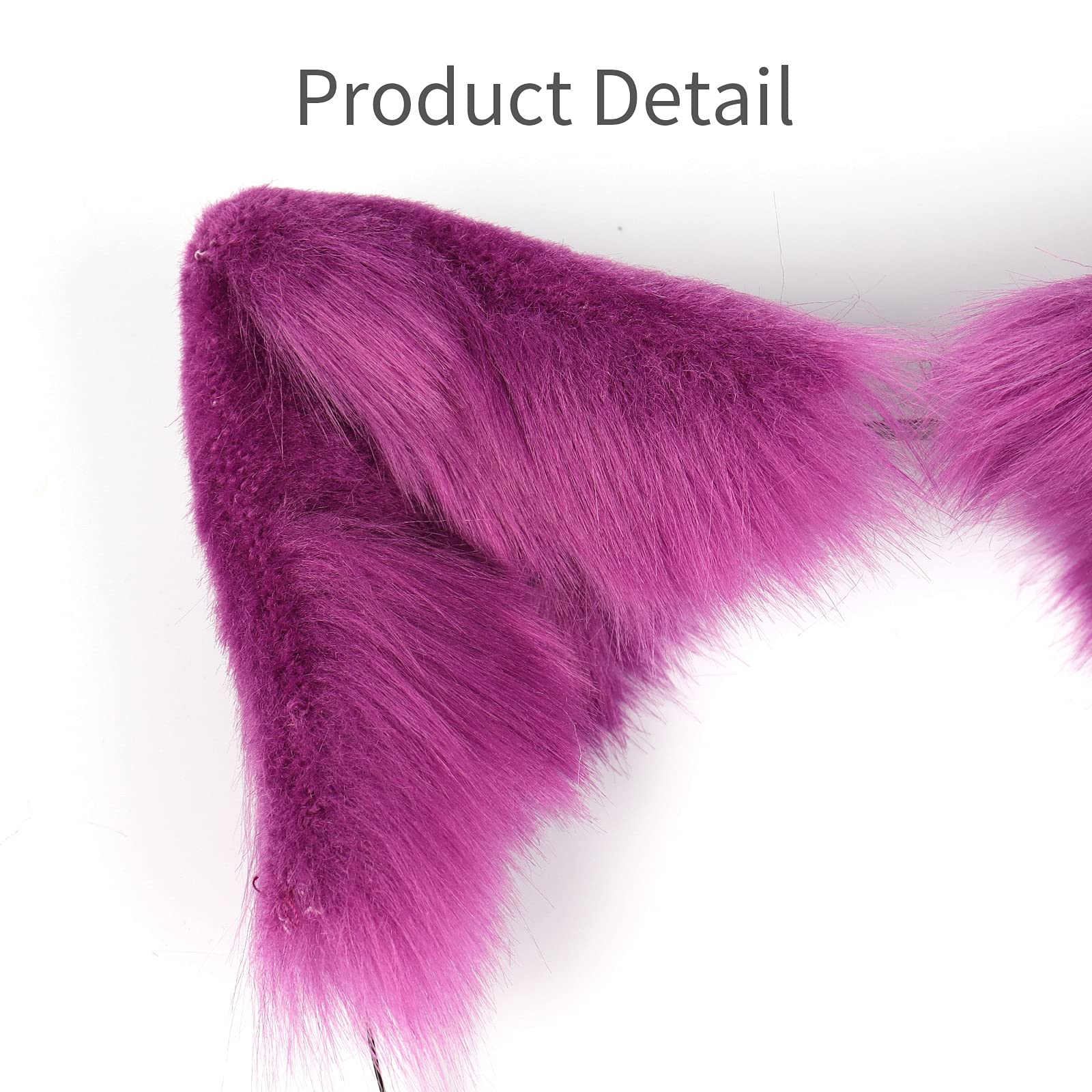 SMILETERNITY Handmade Fox Wolf Cat Ears Headwear Costume Accessories for Halloween Christmas Cosplay Party (Purple)