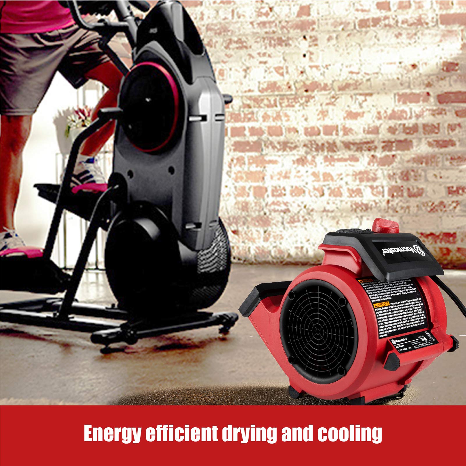 Vacmaster Red Edition AM201 1101 550 CFM Portable Air Mover Floor and Carpet Dryer for Drying and Cooling