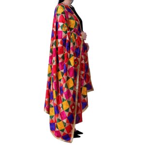 Phulkari Dupattas for Womens Hand Embroidered in Amritsar Punjabi Mirrors Fulkari Design